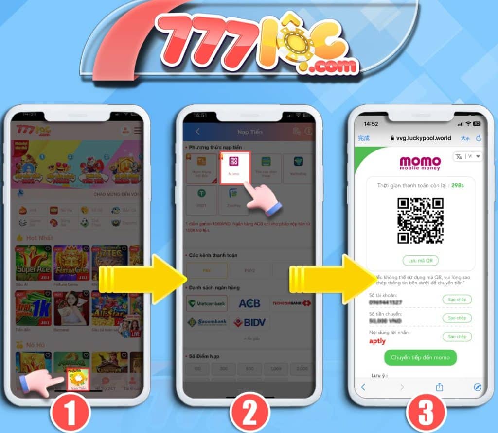 LÀM THẾ NÀO SỬ DỤNG MOMO NẠP TIỀN？ -777loc
