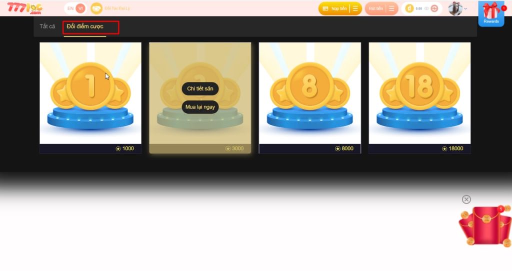 Hướng dẫn cách đổi đồng vàng lấy điểm game - 777loc